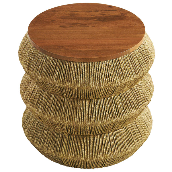Maris Seagrass and Wood End Table– taylor ray decor
