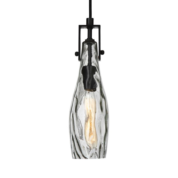 Campester 1 Light Watered Glass Mini Pendant | taylor ray decor